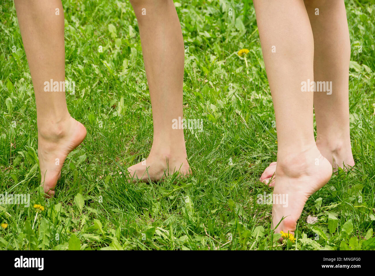 Female toes grass hi-res stock photography and images - Alamy