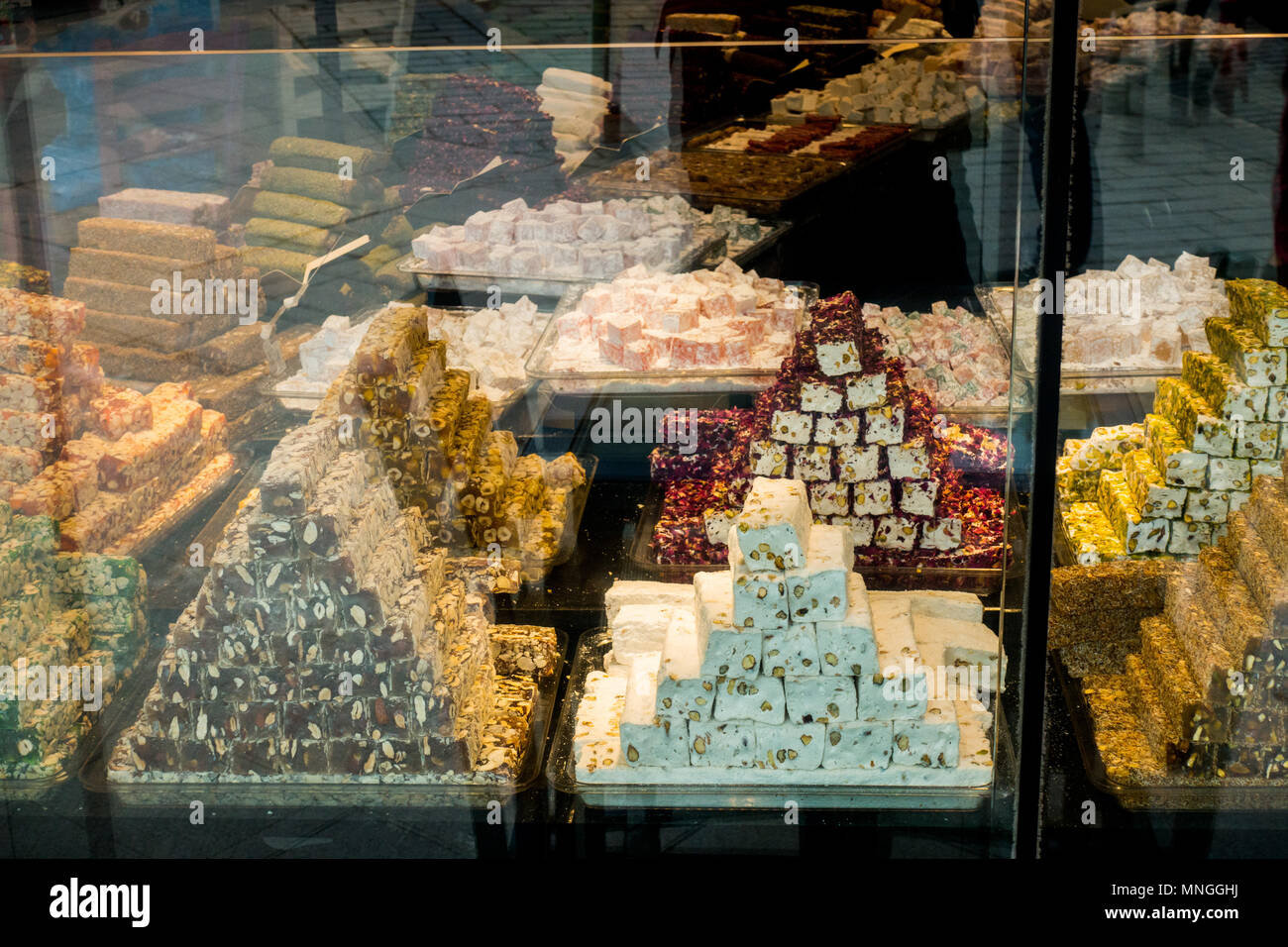 Istanbul sweets on display Stock Photo - Alamy