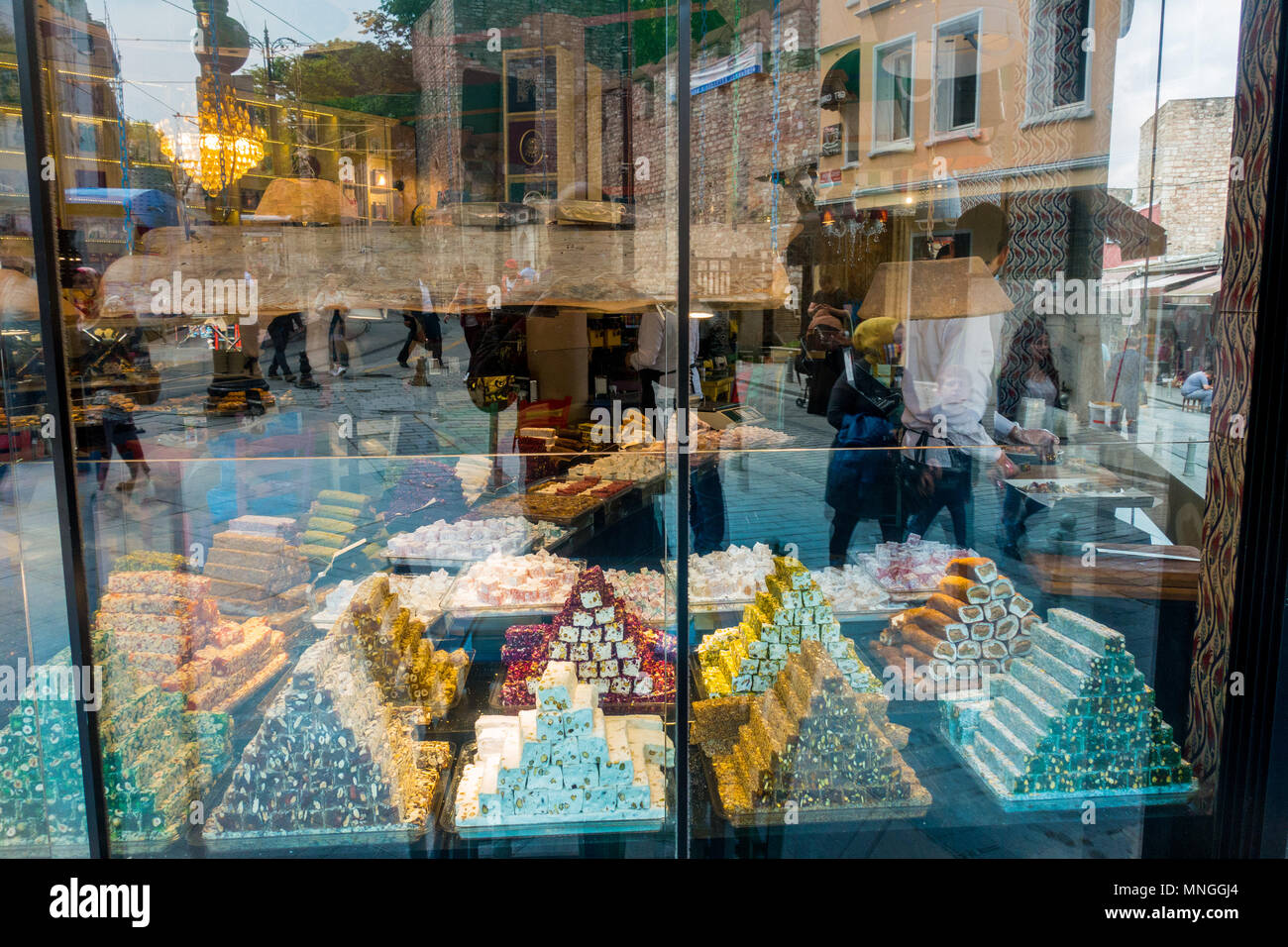 Istanbul sweets on display Stock Photo - Alamy