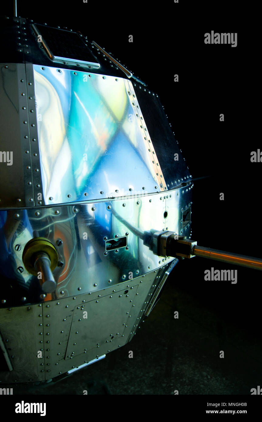 An engineering model of China’s first satellite, DFH-1, on display at ...