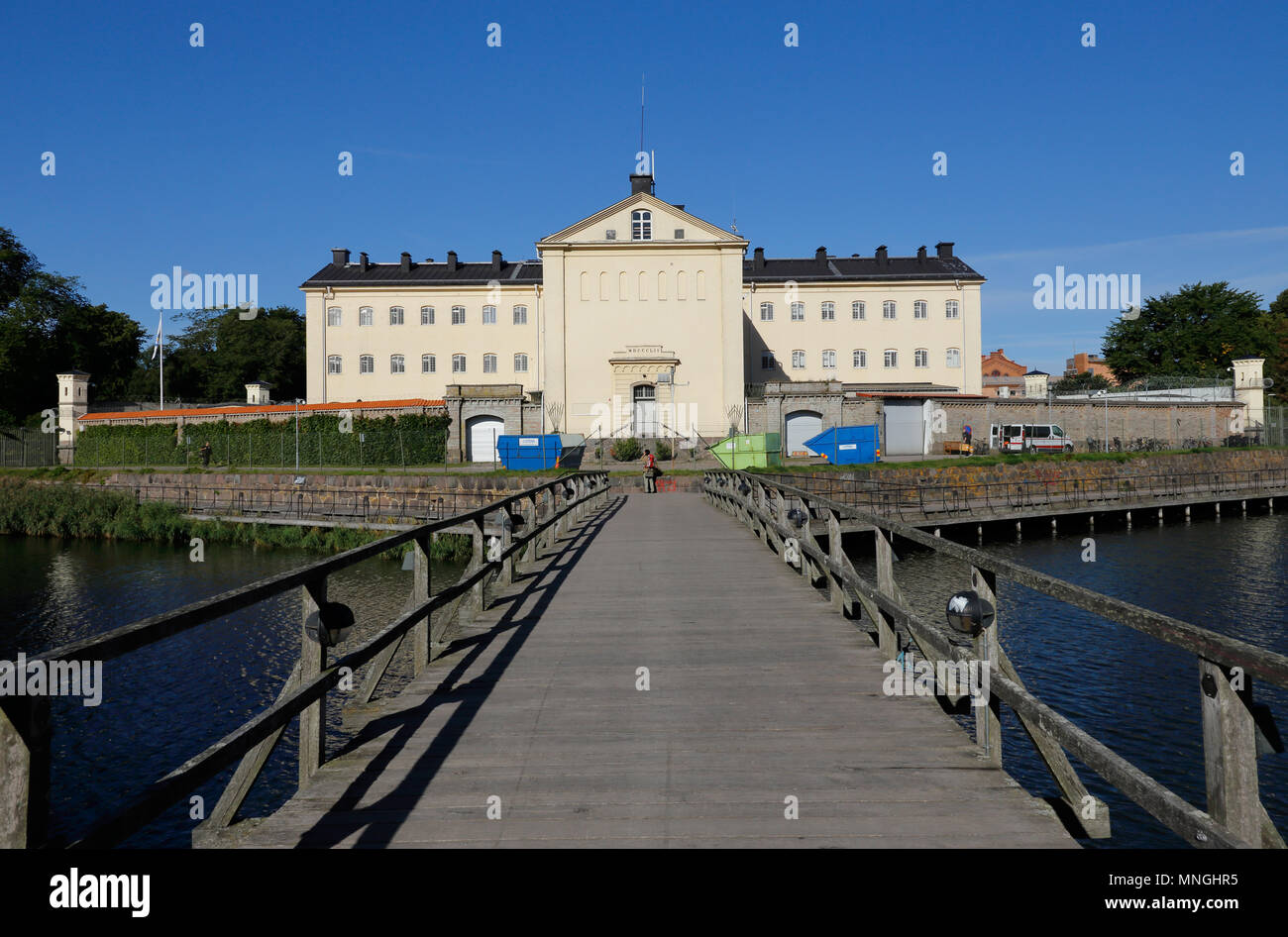 Kalmar, Sweden - August 22, 2017: Exterior of the prison with central ...