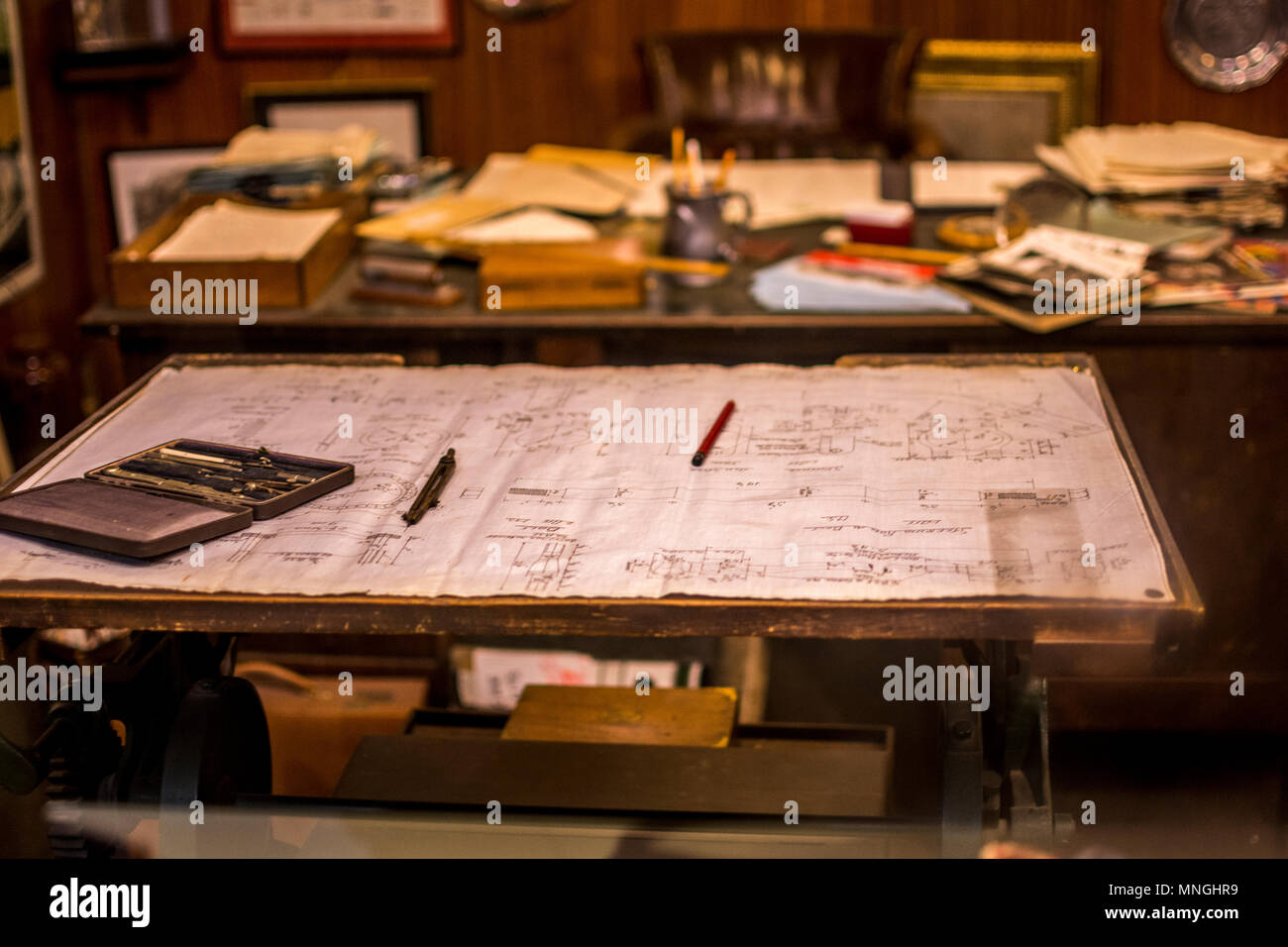 Old engineering drawing hi-res stock photography and images - Alamy