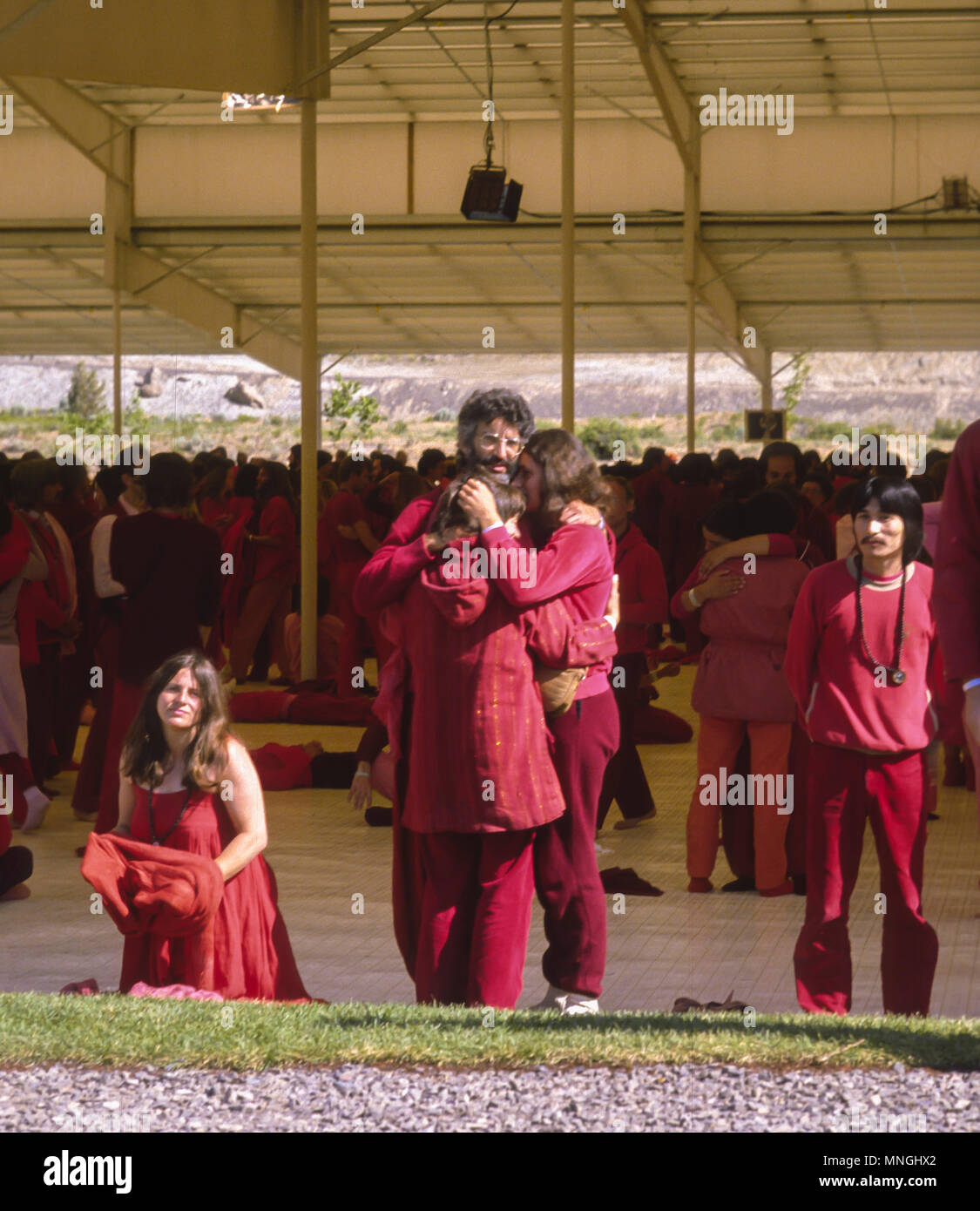 RAJNEESHPURAM OREGON, USA - Rajneeshees, followers of religious cult ...