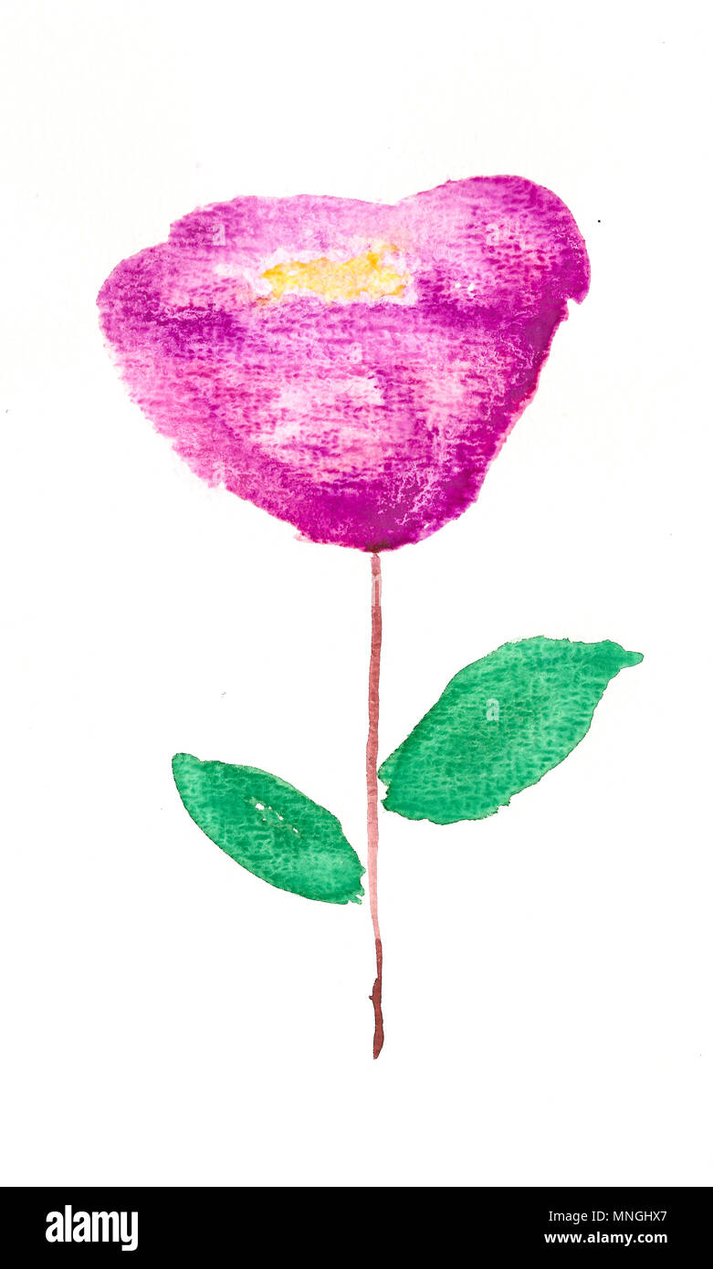 One green leaf watercolor Cut Out Stock Images & Pictures - Alamy