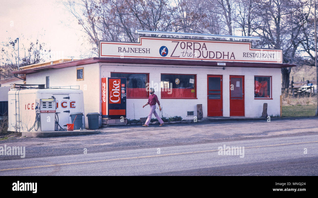 ANTELOPE, OREGON, USA - Zorba the Buddha Rajneesh Restaurant building ...