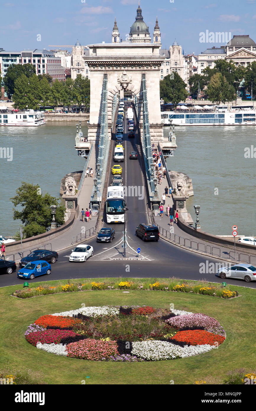 Buda Hill view, Chain Bridge, Budapest, Hungary Stock Photo - Alamy