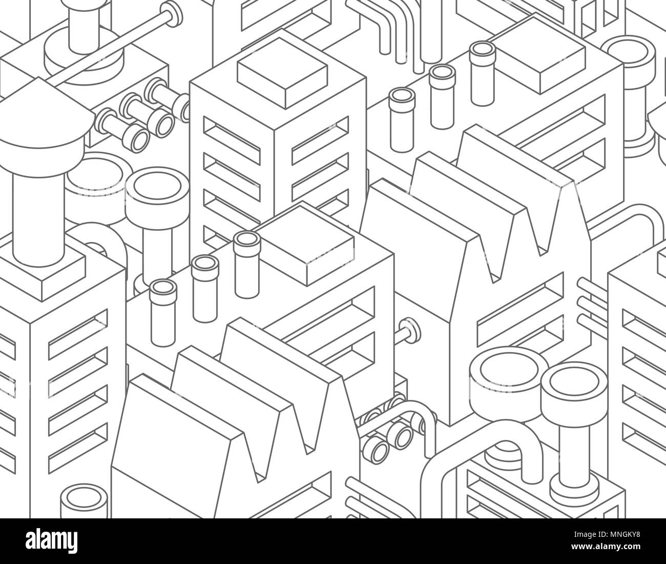 Plant industrial pattern seamless. manufactory texture. Factory ...