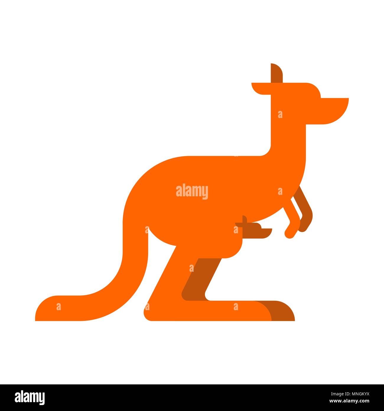 Kangaroo and bag of baby. Australia animal. Vector illustration Stock ...