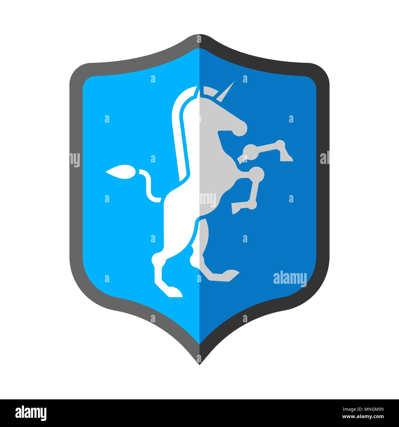 Unicorn Shield heraldic symbol. Sign Animal for coat of arms. Vector ...
