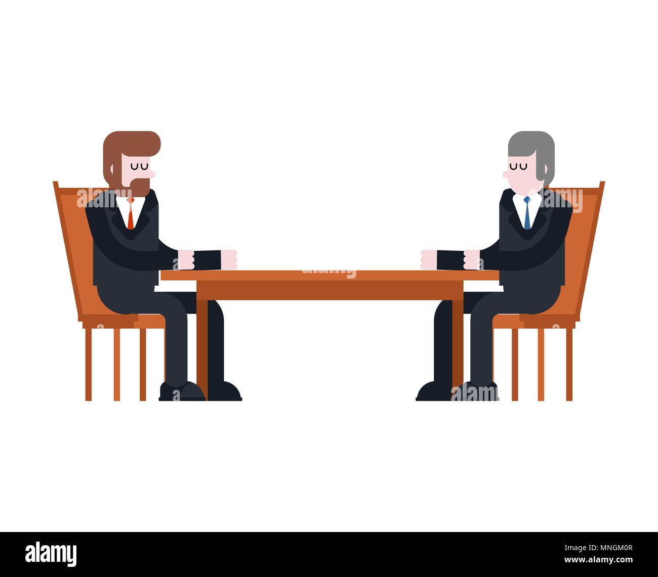 Business negotiations. Two businessmen are sitting table. Enter into ...