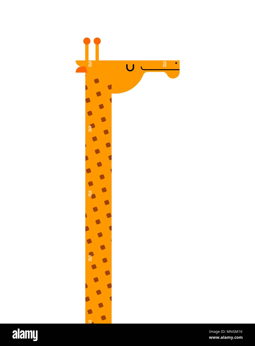 Giraffe portrait isolated. Wild animal. Beast long neck. Vector ...