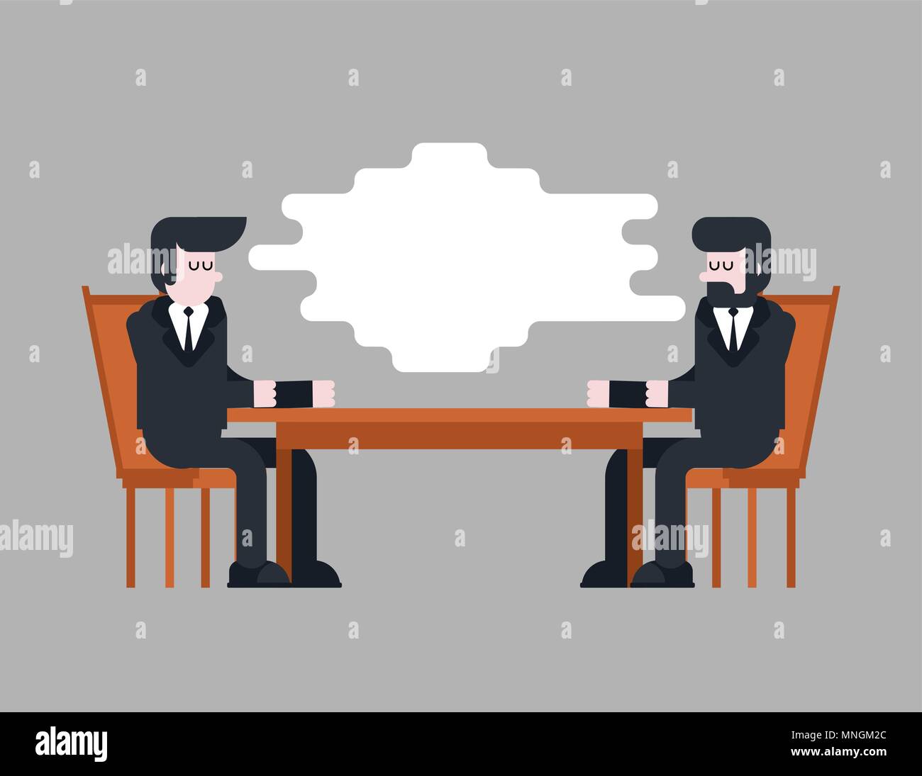 Business negotiations. Two businessmen are sitting table. Enter into ...