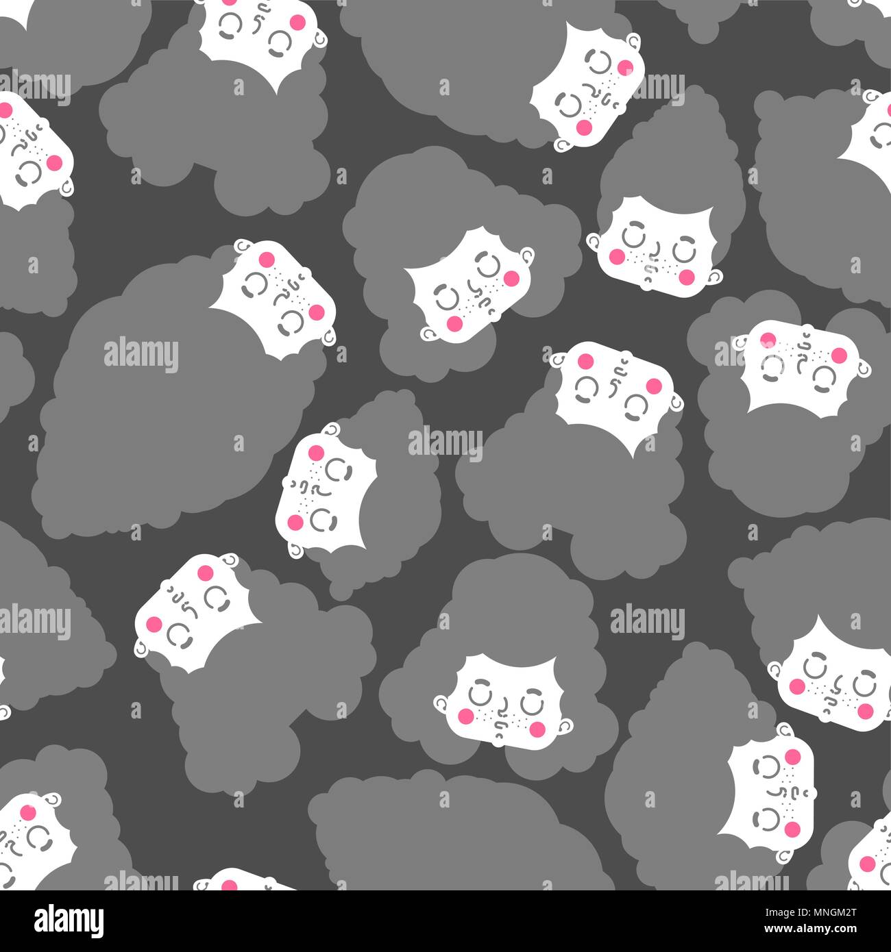 Sleeping pattern seamless. Little girl sleeping background. Vector ...