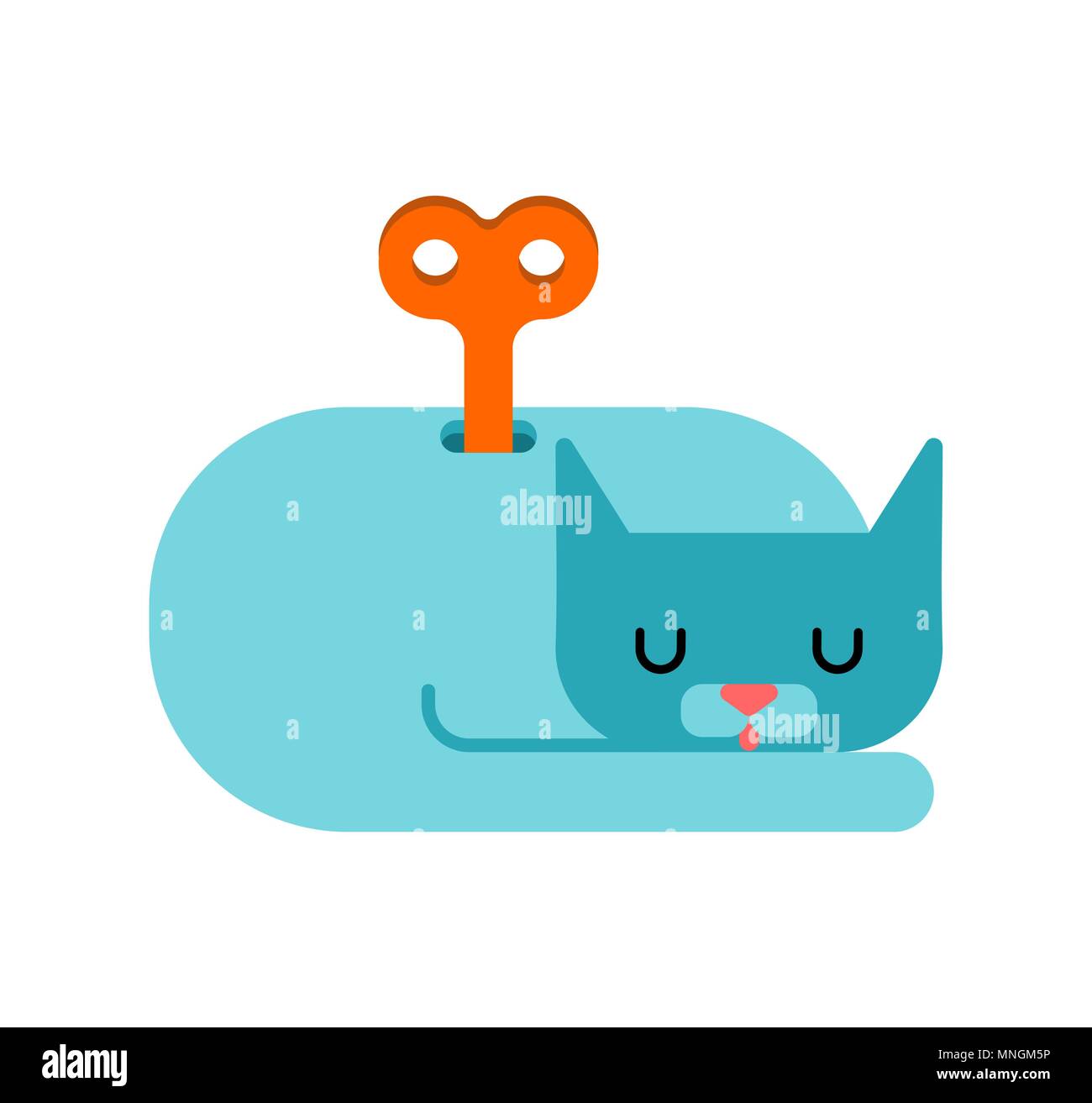 Cat clockwork toy isolated. Pet Vector illustration Stock Vector Image ...