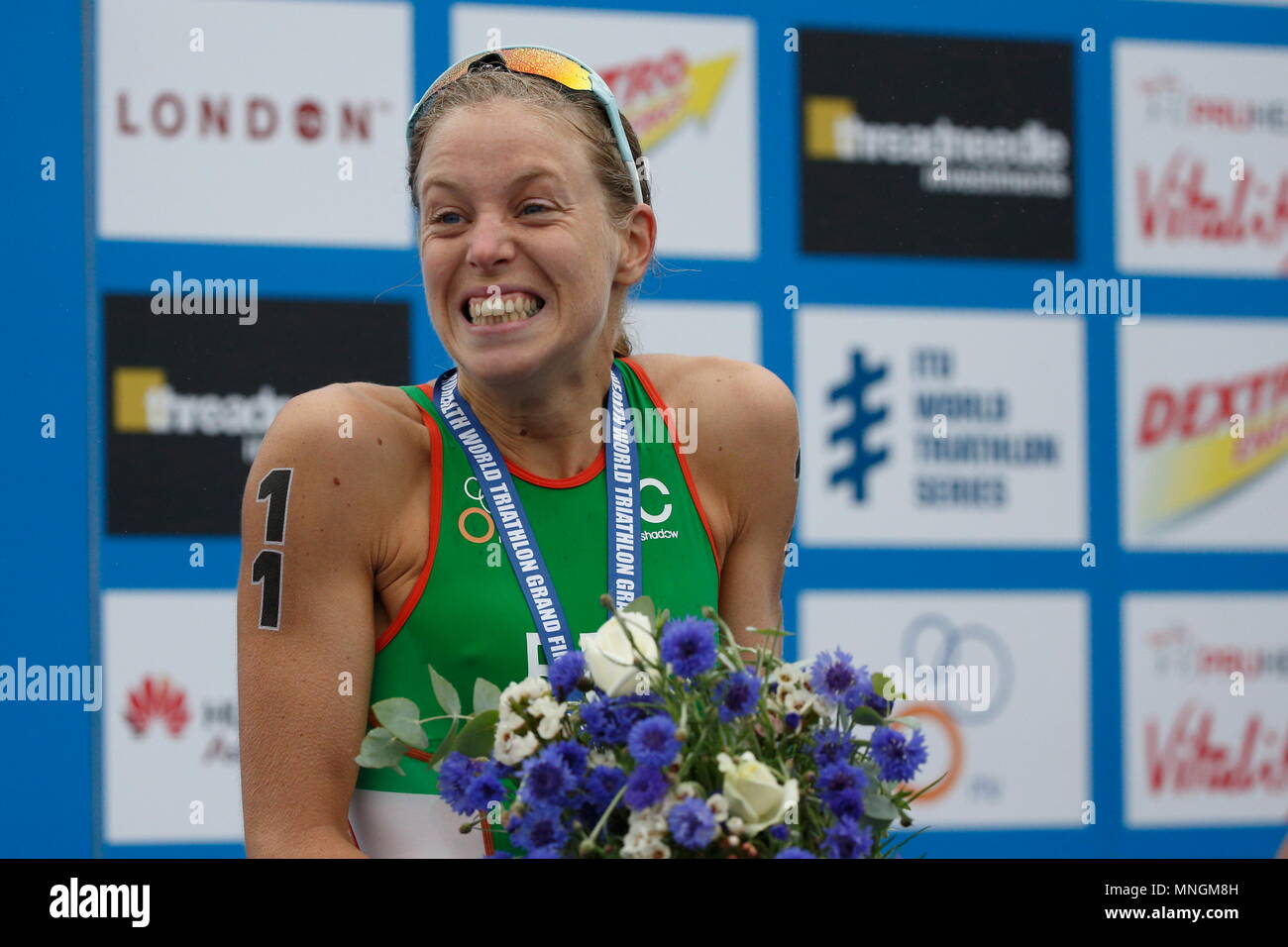Aileen Reid of Ireland on the podium after the Elite Women's race at ...