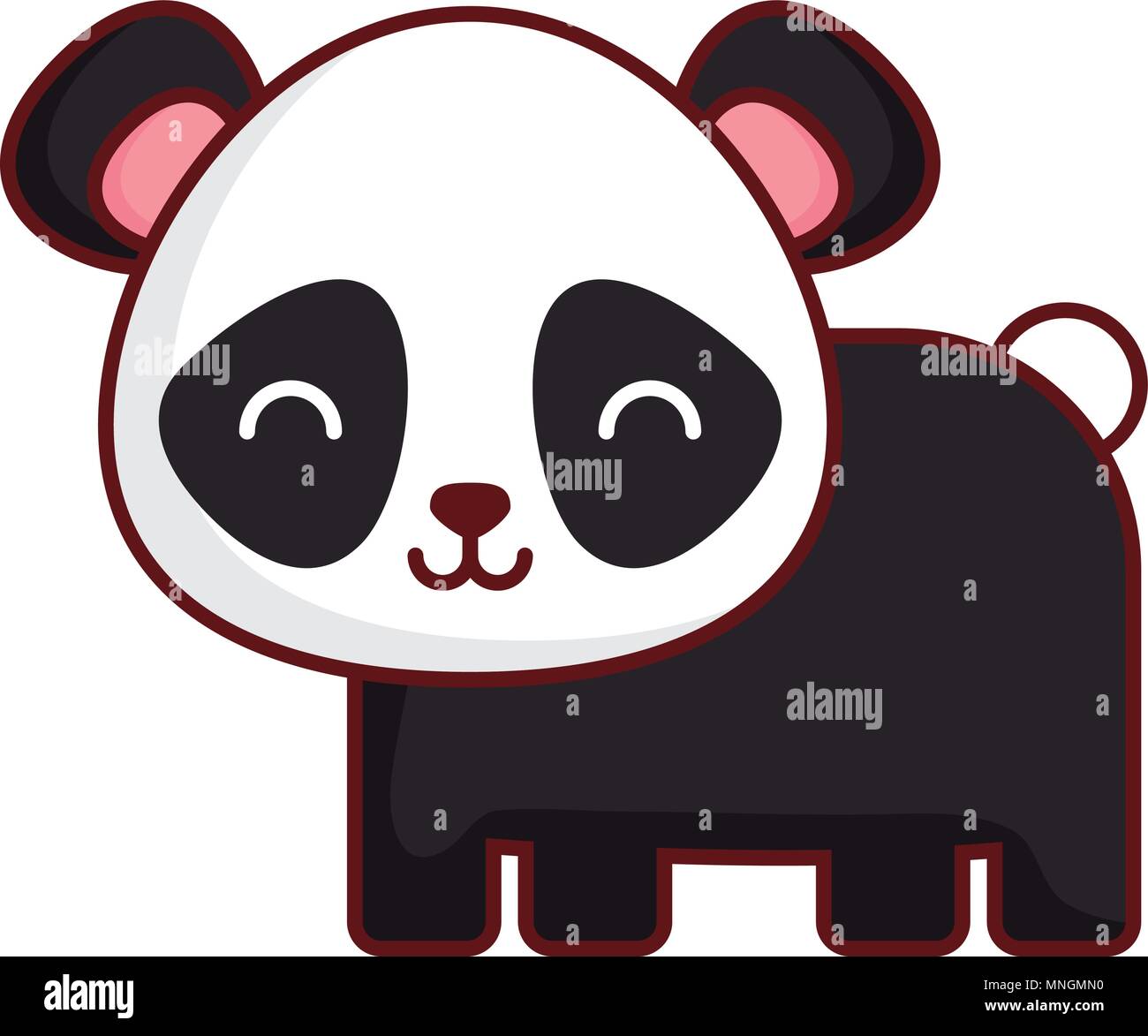 cute panda bear icon over white background, colorful design. vector ...