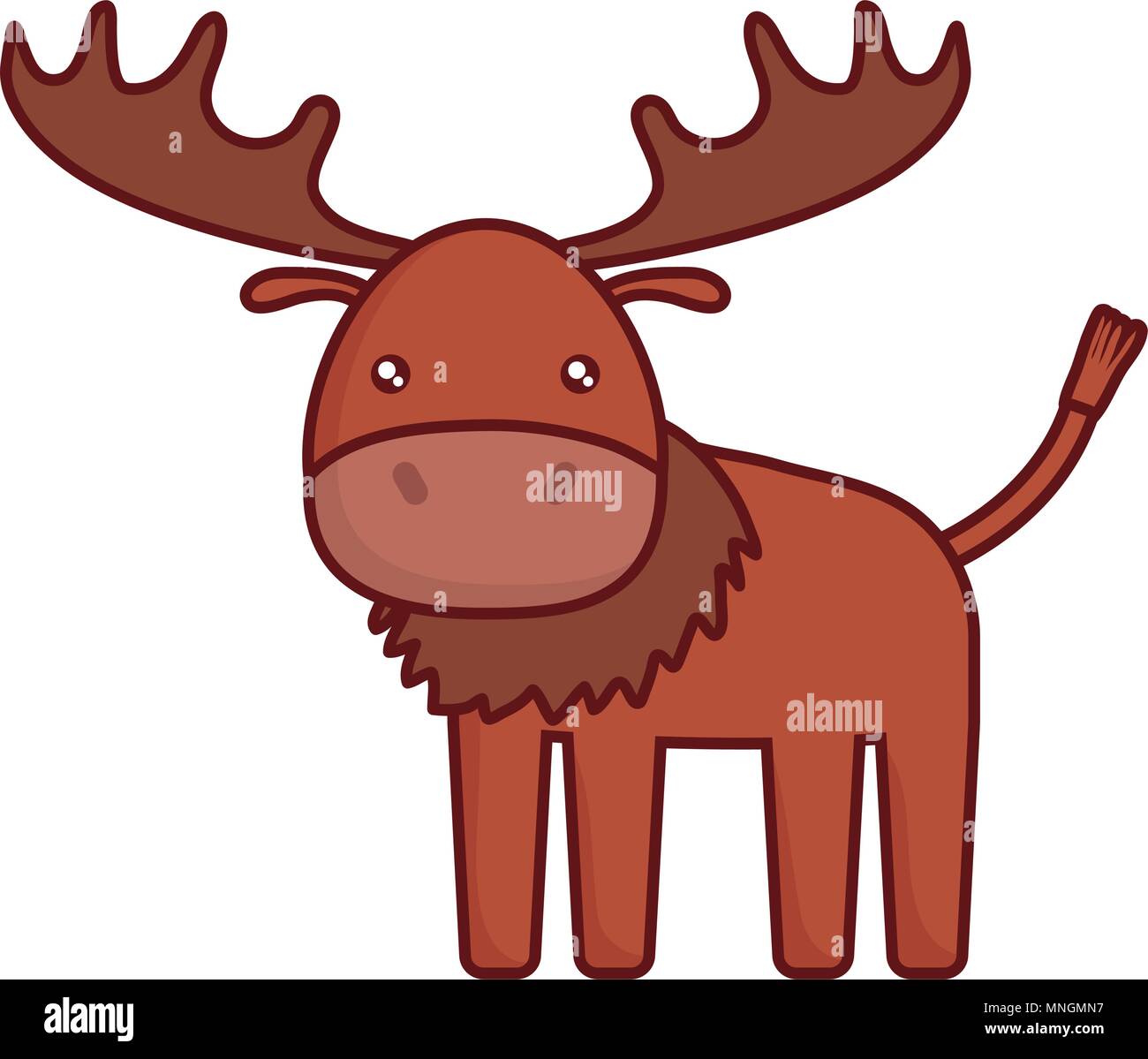 cute elk icon over white background, colorful design. vector ...