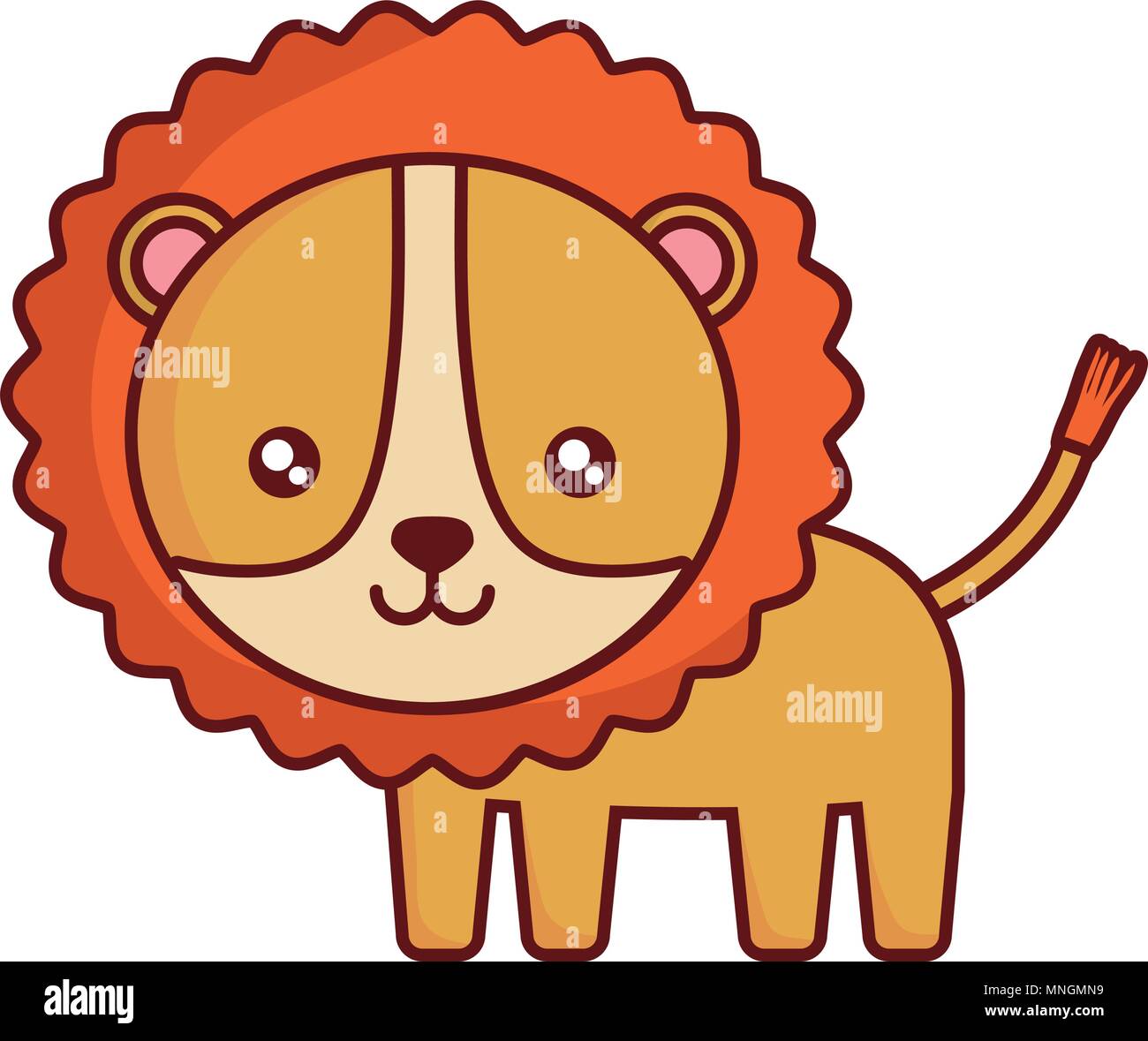 cute tiger icon over white background, colorful design. vector ...