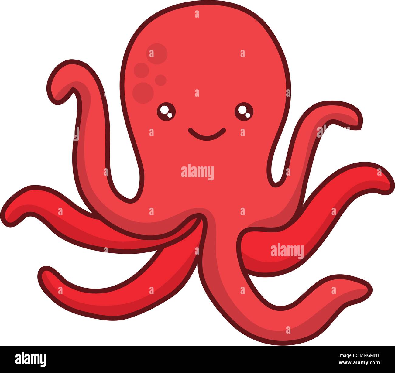 cute octopus icon over white background, colorful design. vector ...