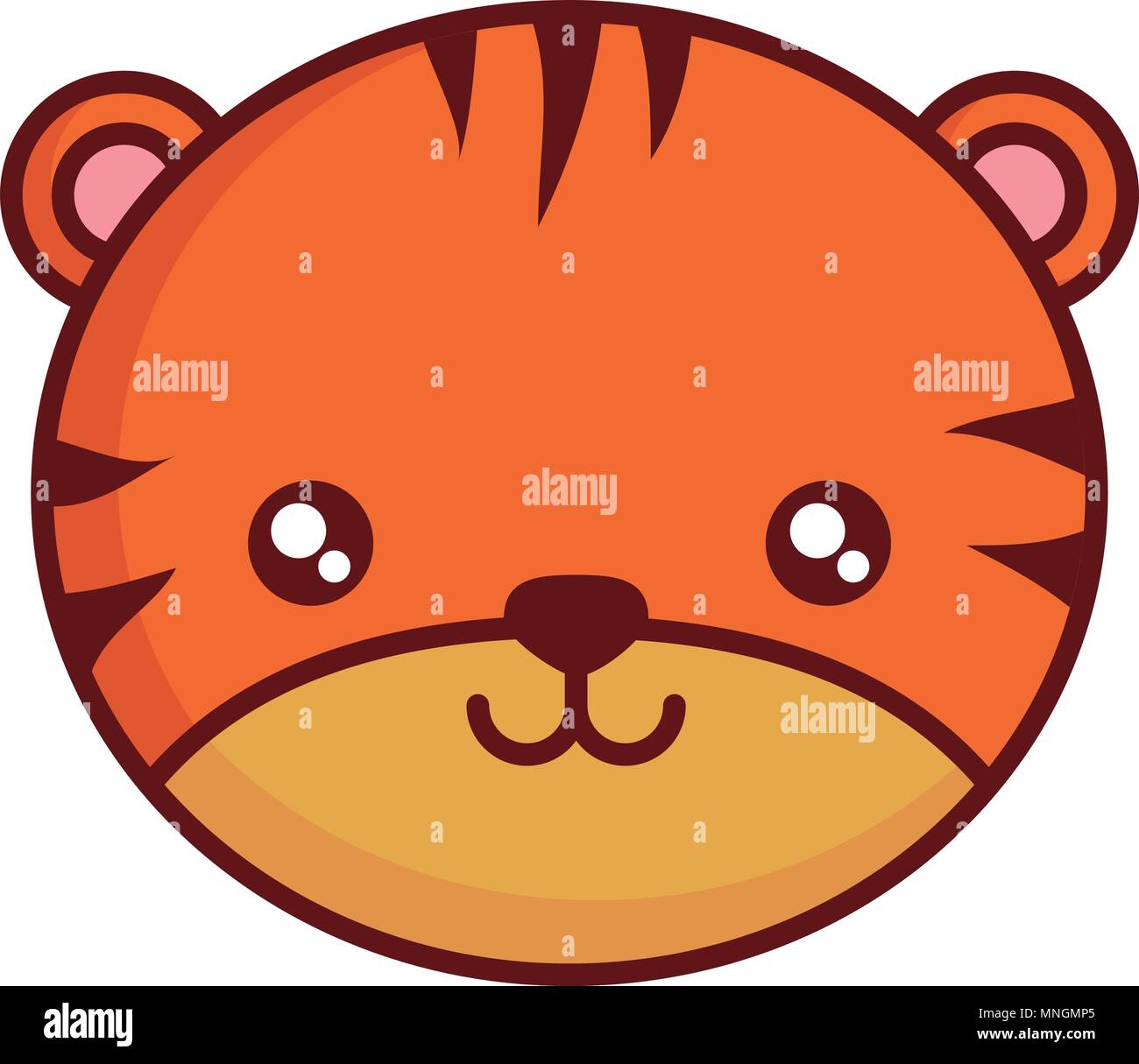 cute tiger icon over white background, colorful design. vector ...