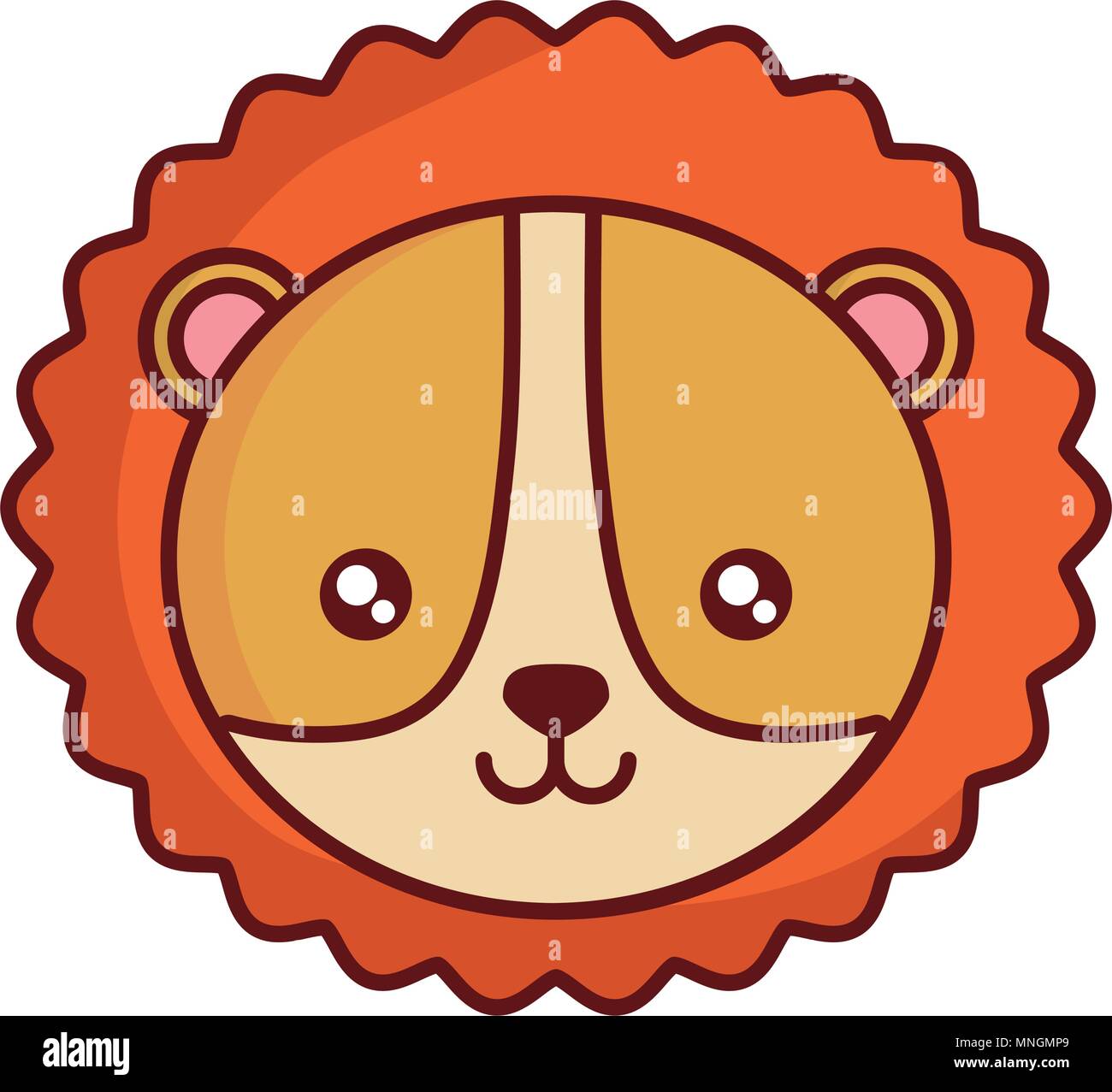 cute tiger icon over white background, colorful design. vector ...