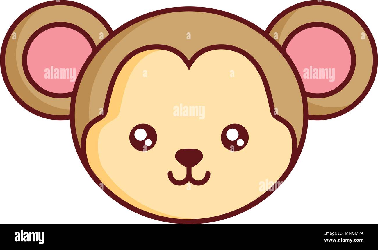 cute monkey icon over white background, colorful design. vector ...