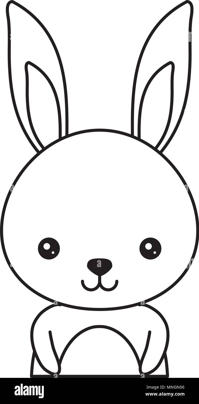 cute rabbit icon over white background, vector illustration Stock ...
