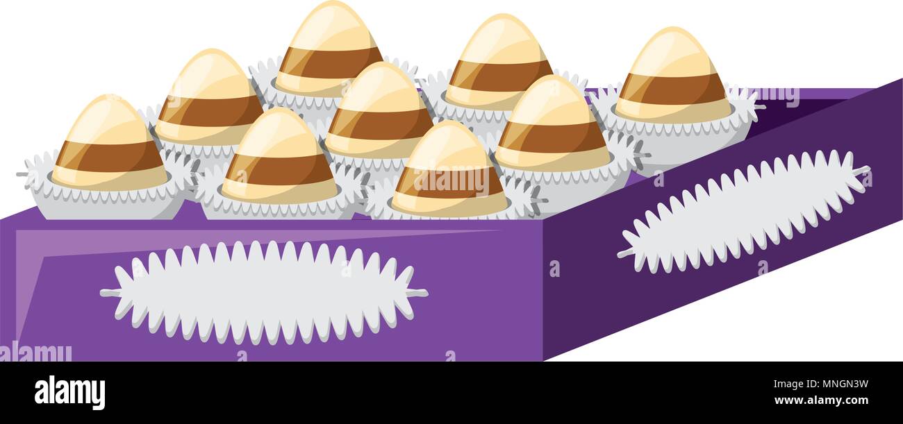 box of chocolate truffles icon over white background, colorful design ...