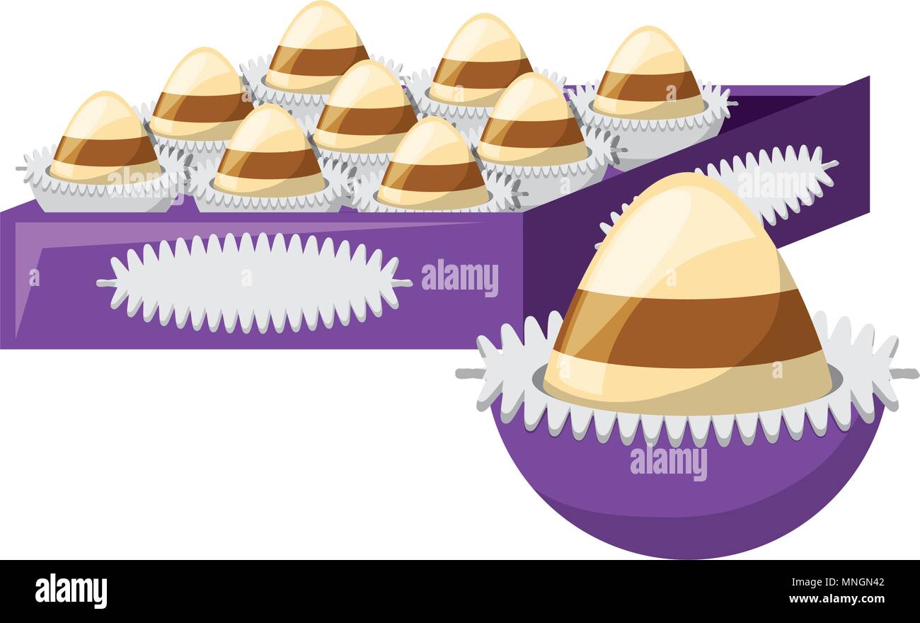 box of chocolate truffles icon over white background, colorful design ...