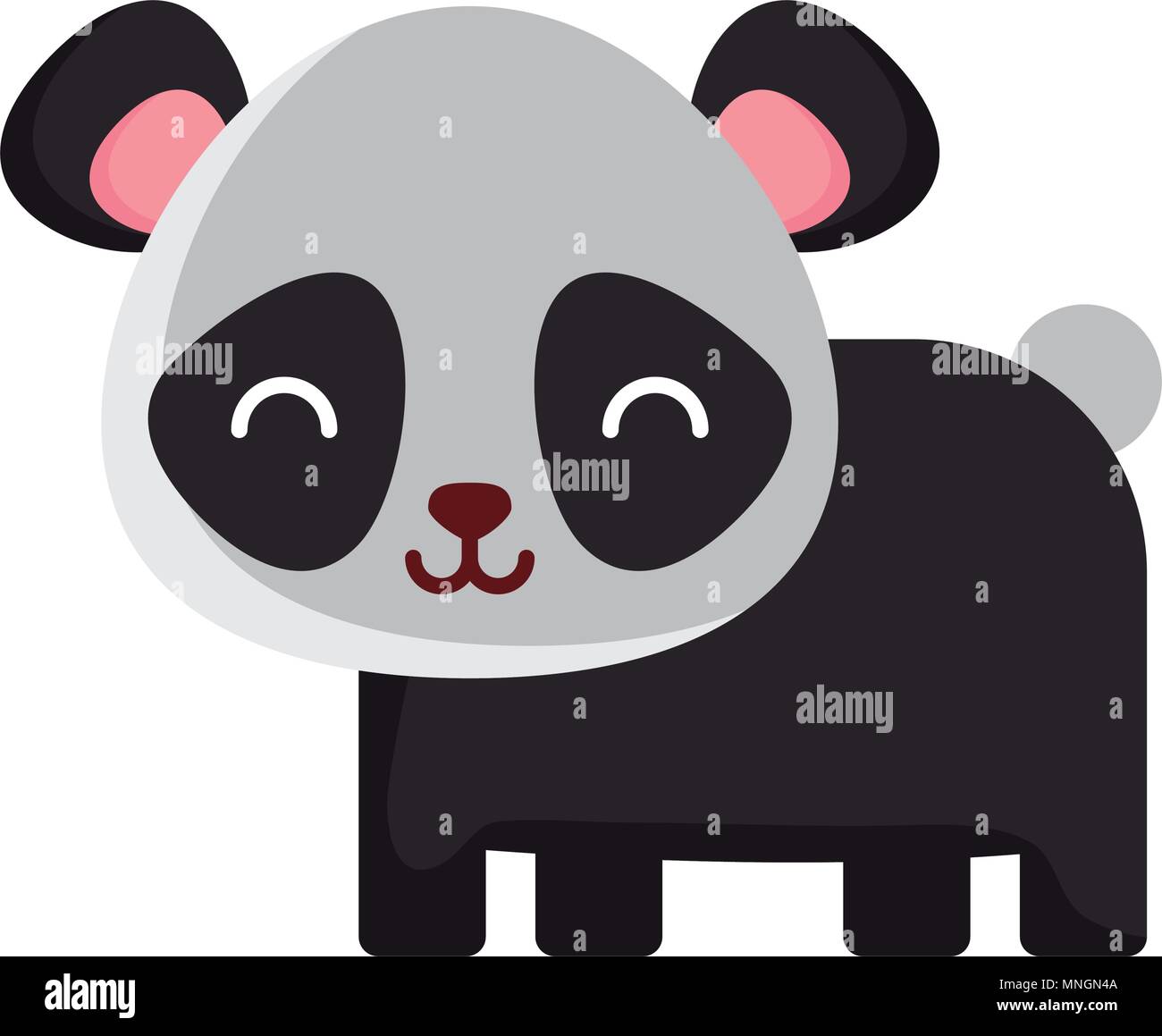 cute panda bear icon over white background, colorful design. vector ...