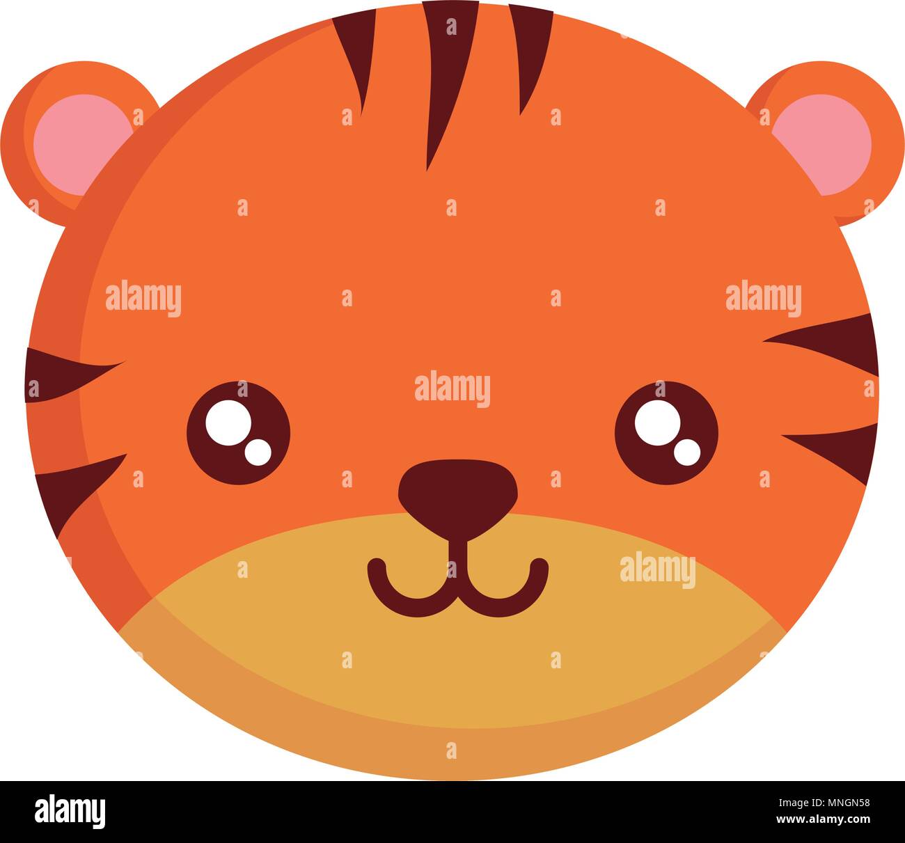 cute tiger icon over white background, colorful design. vector ...