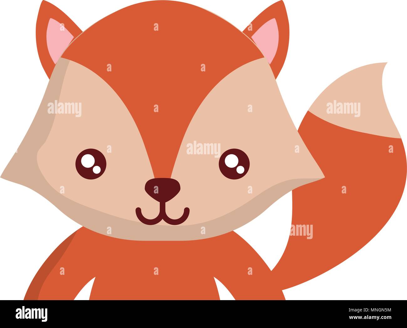 cute fox icon over white background, colorful design. vector ...