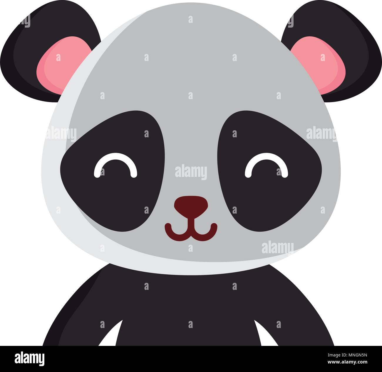 cute panda bear icon over white background, colorful design. vector ...