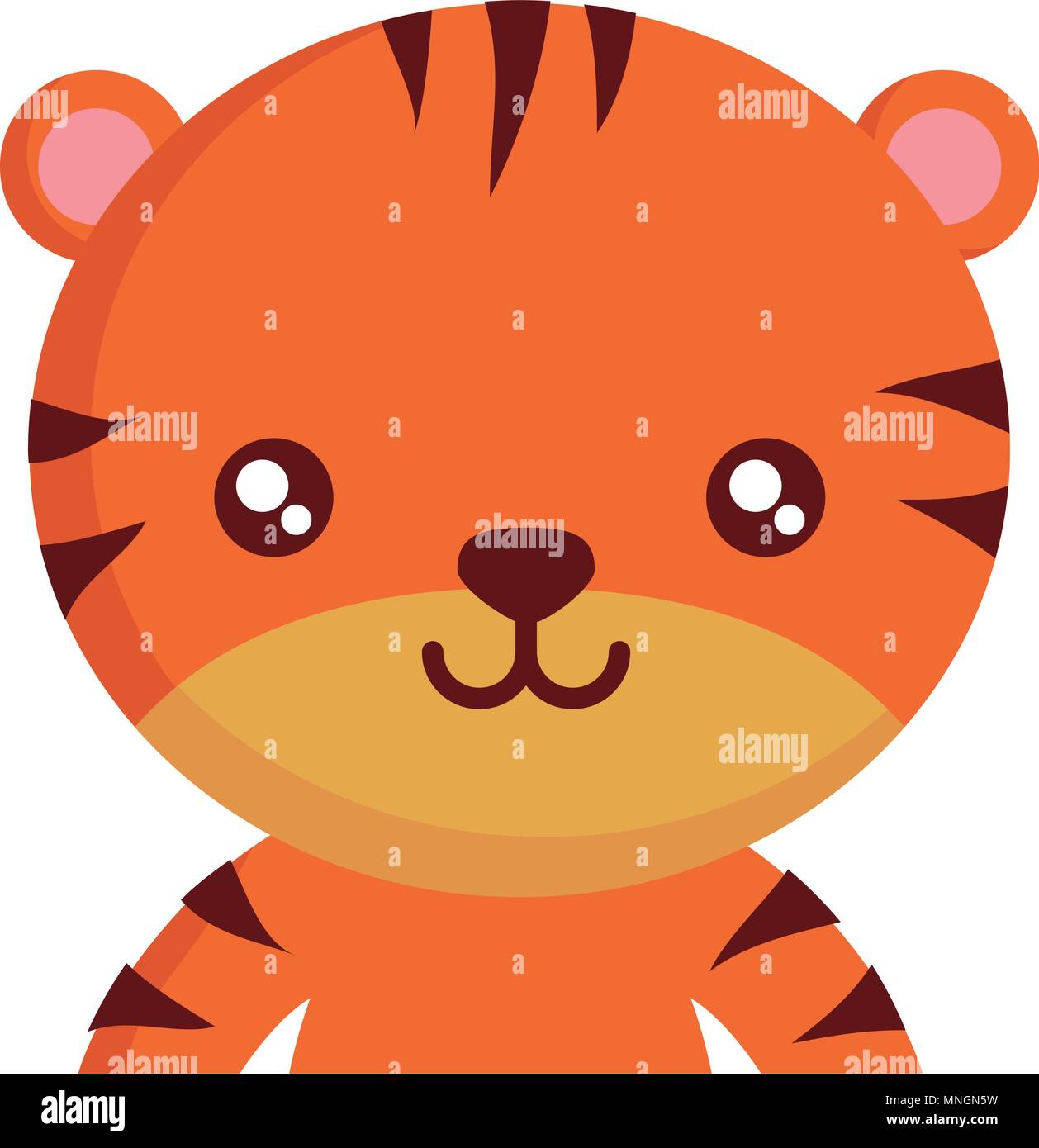 cute tiger icon over white background, colorful design. vector ...