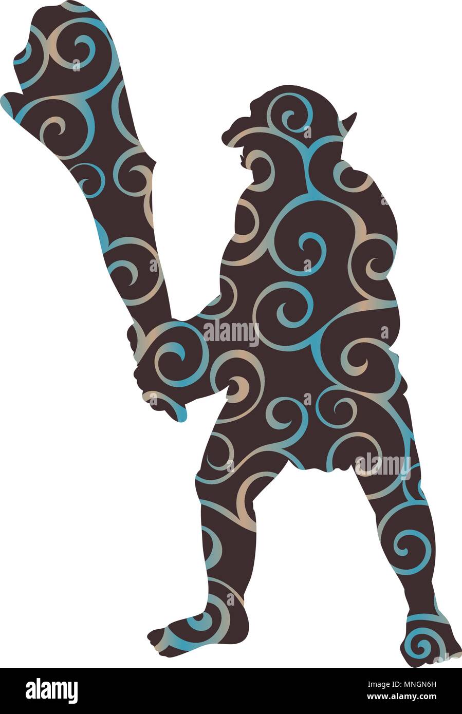Troll pattern silhouette monster villain fantasy Stock Vector Image ...