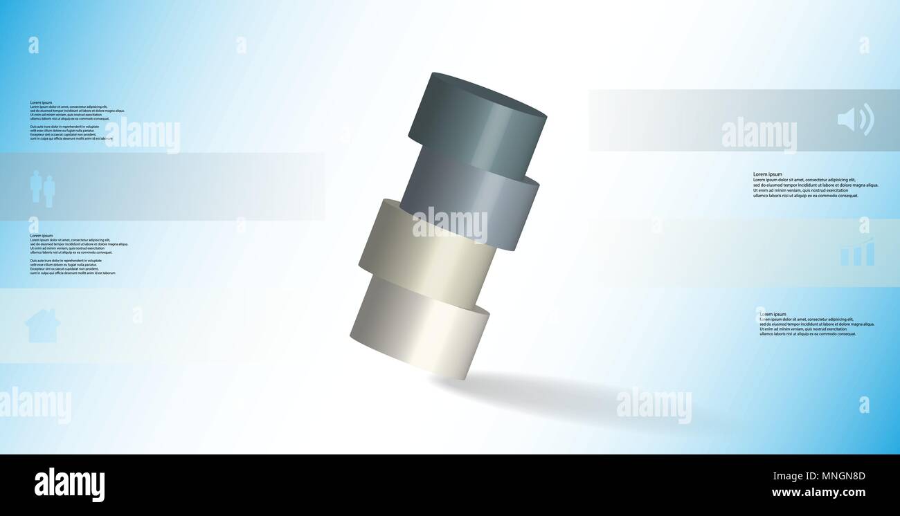 3D illustration infographic template with motif of horizontally sliced ...