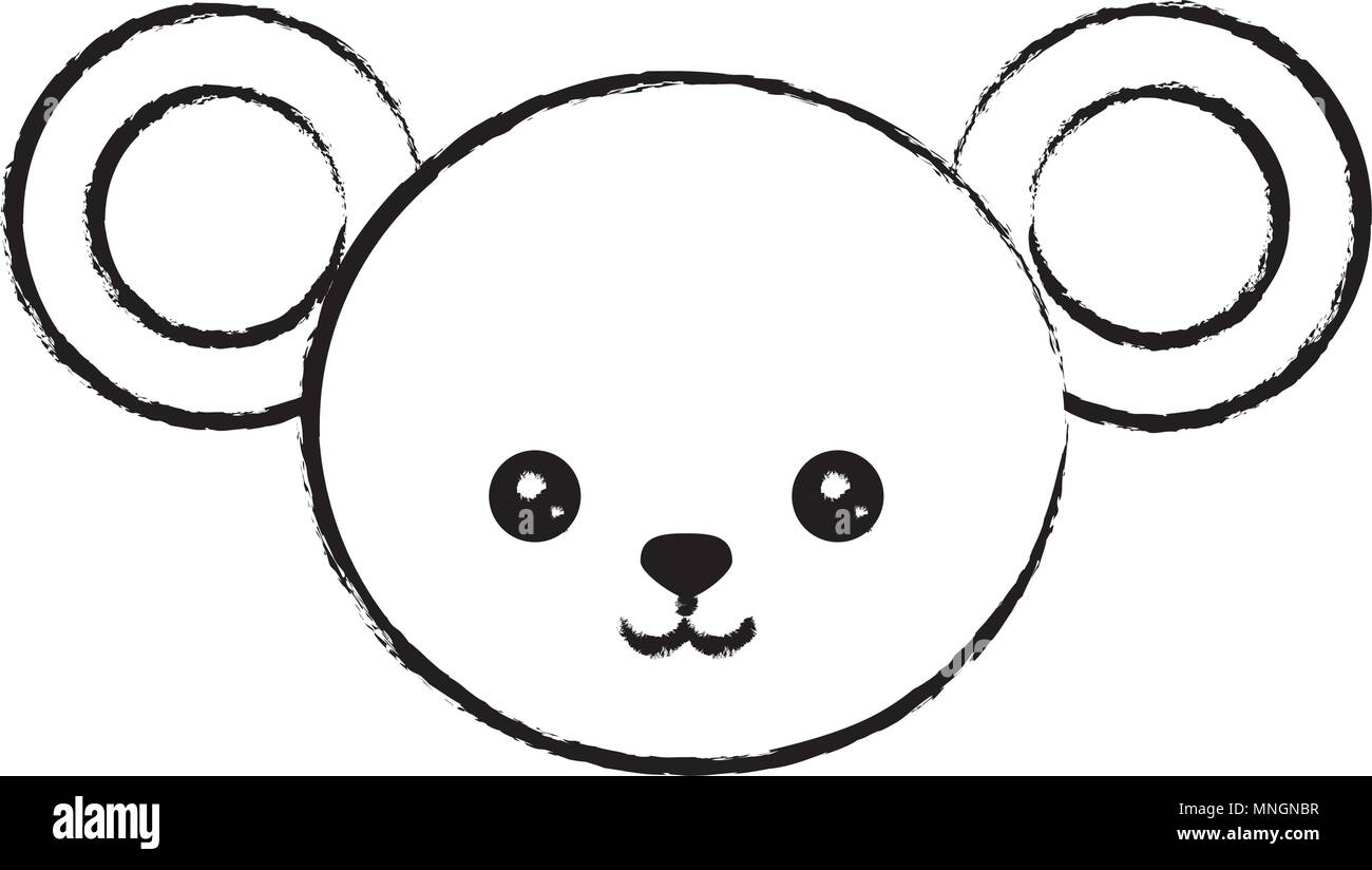 sketch of cute mouse icon over white background. vector illustration ...