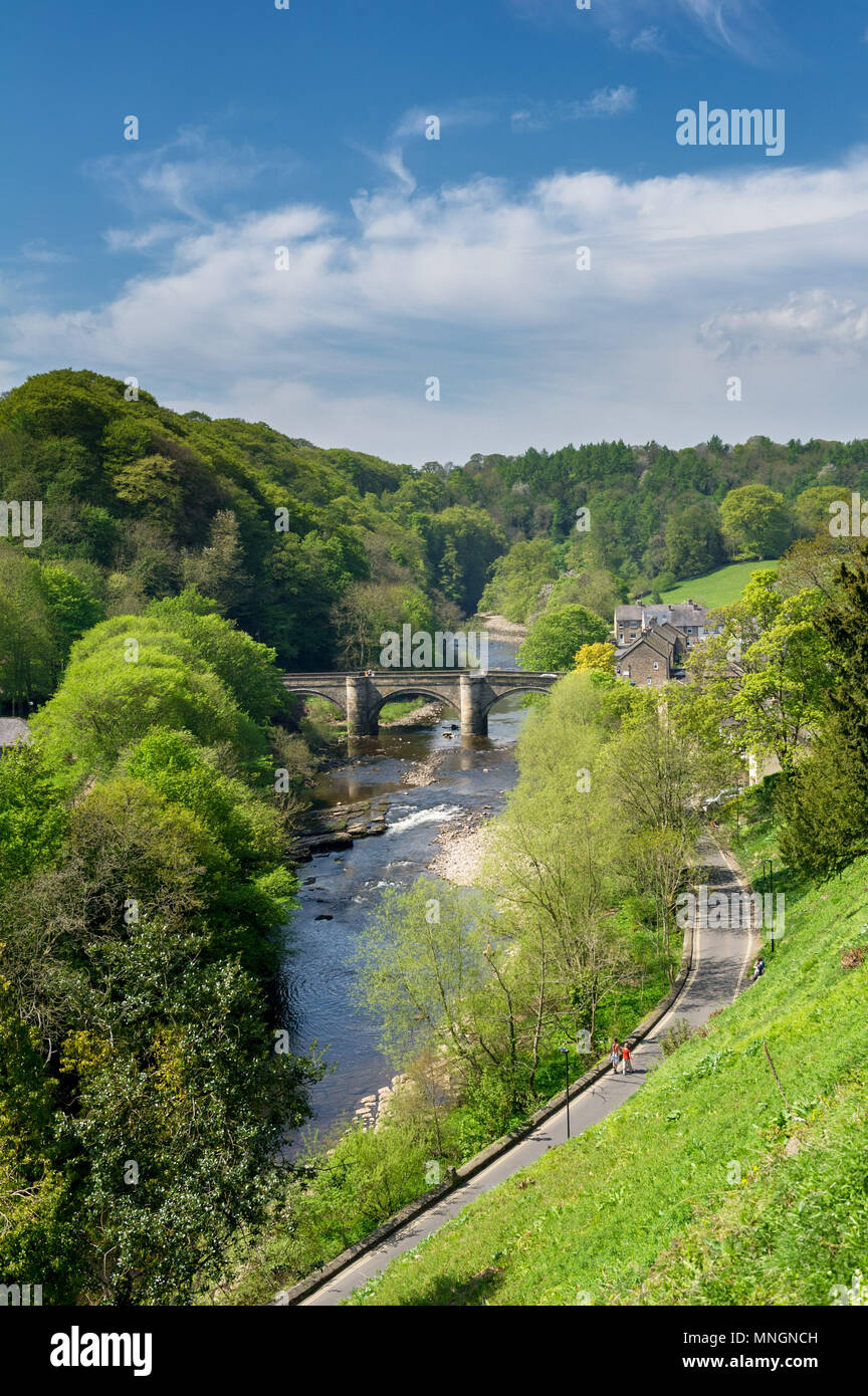 River Swale at Green Bridge Richmond, Yorkshire Stock Photo - Alamy
