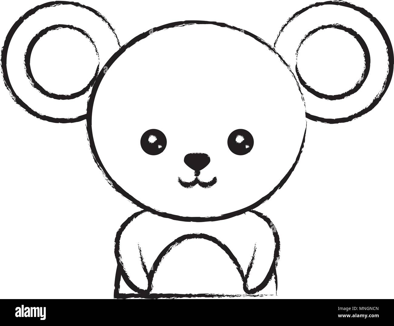 sketch of cute mouse icon over white background. vector illustration ...