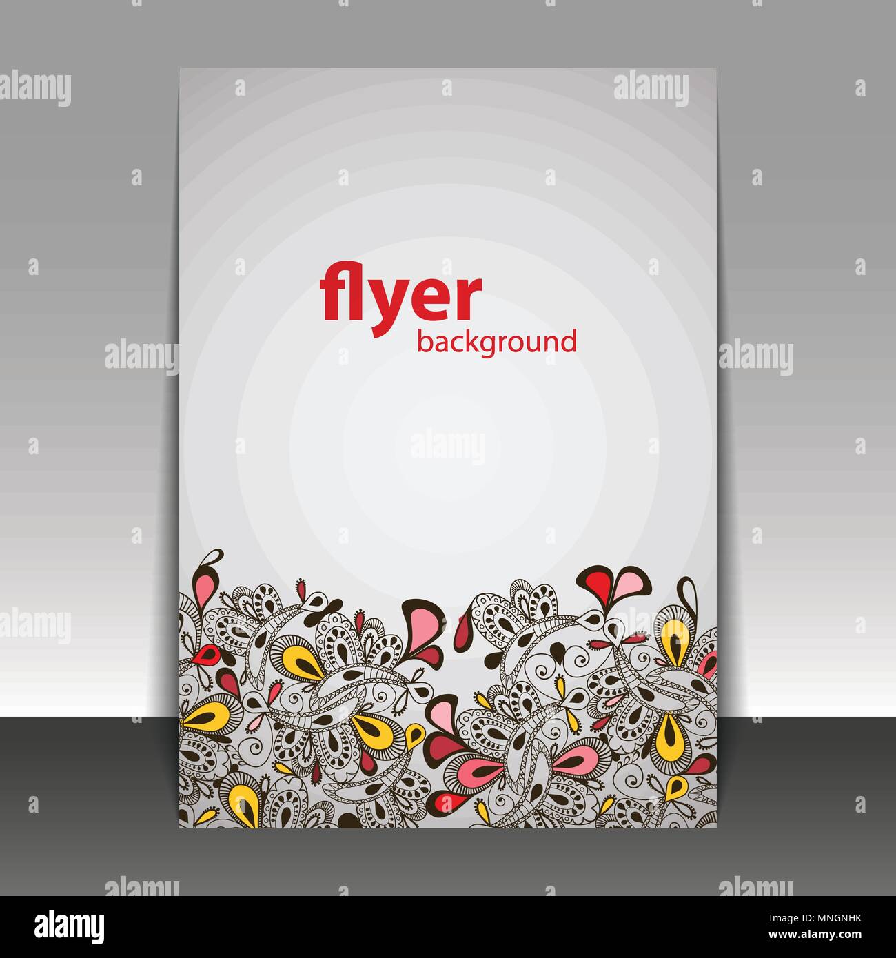 Hand Drawn Floral Pattern - Flyer or Cover Design Template ...