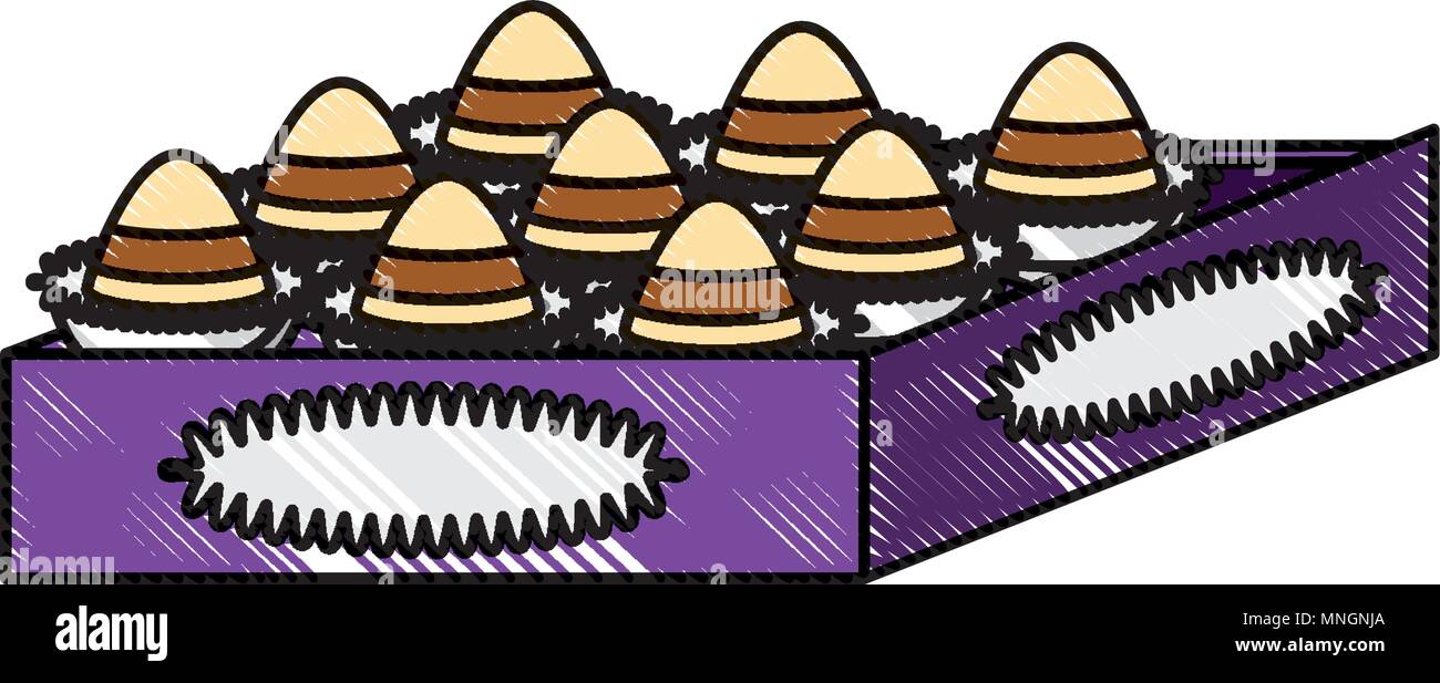 box of chocolate truffles icon over white background, colorful design ...