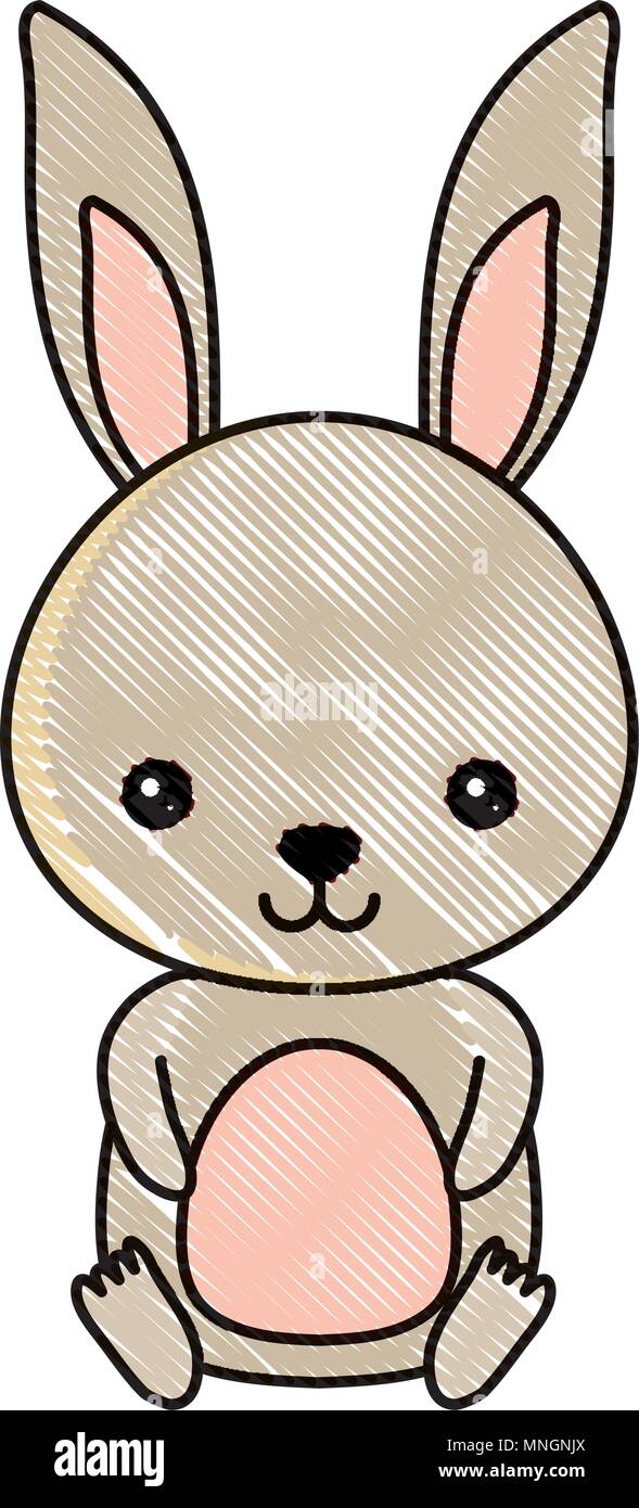 cute rabbit icon over white background, colorful design. vector ...