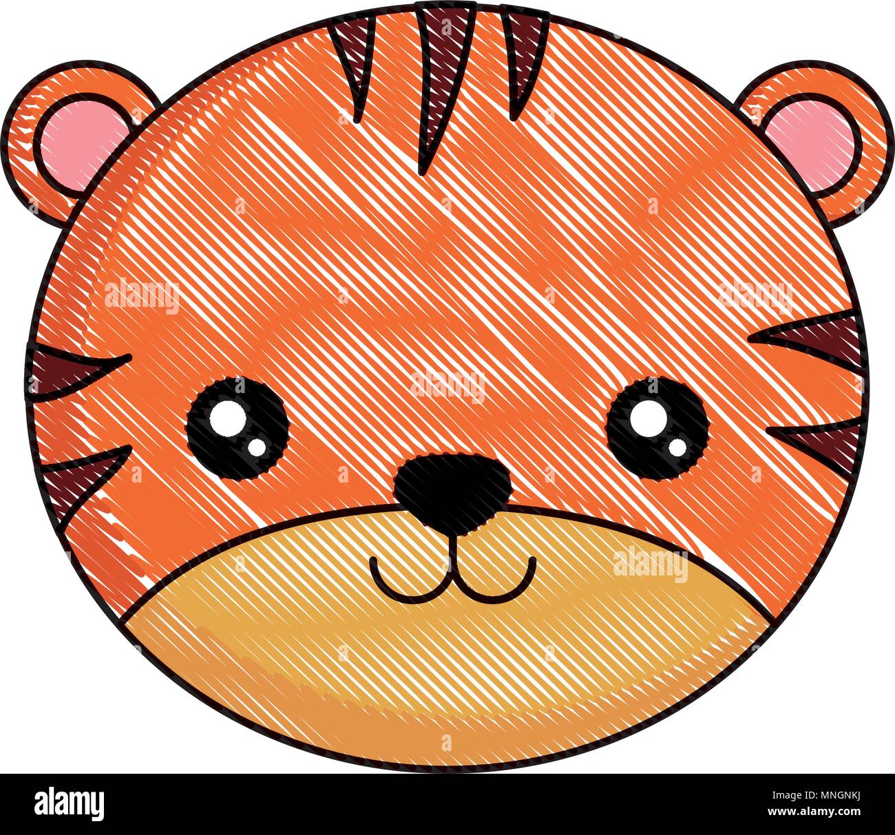 cute tiger icon over white background, colorful design. vector ...