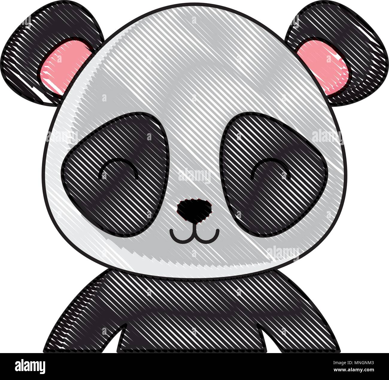 cute panda bear icon over white background, colorful design. vector ...