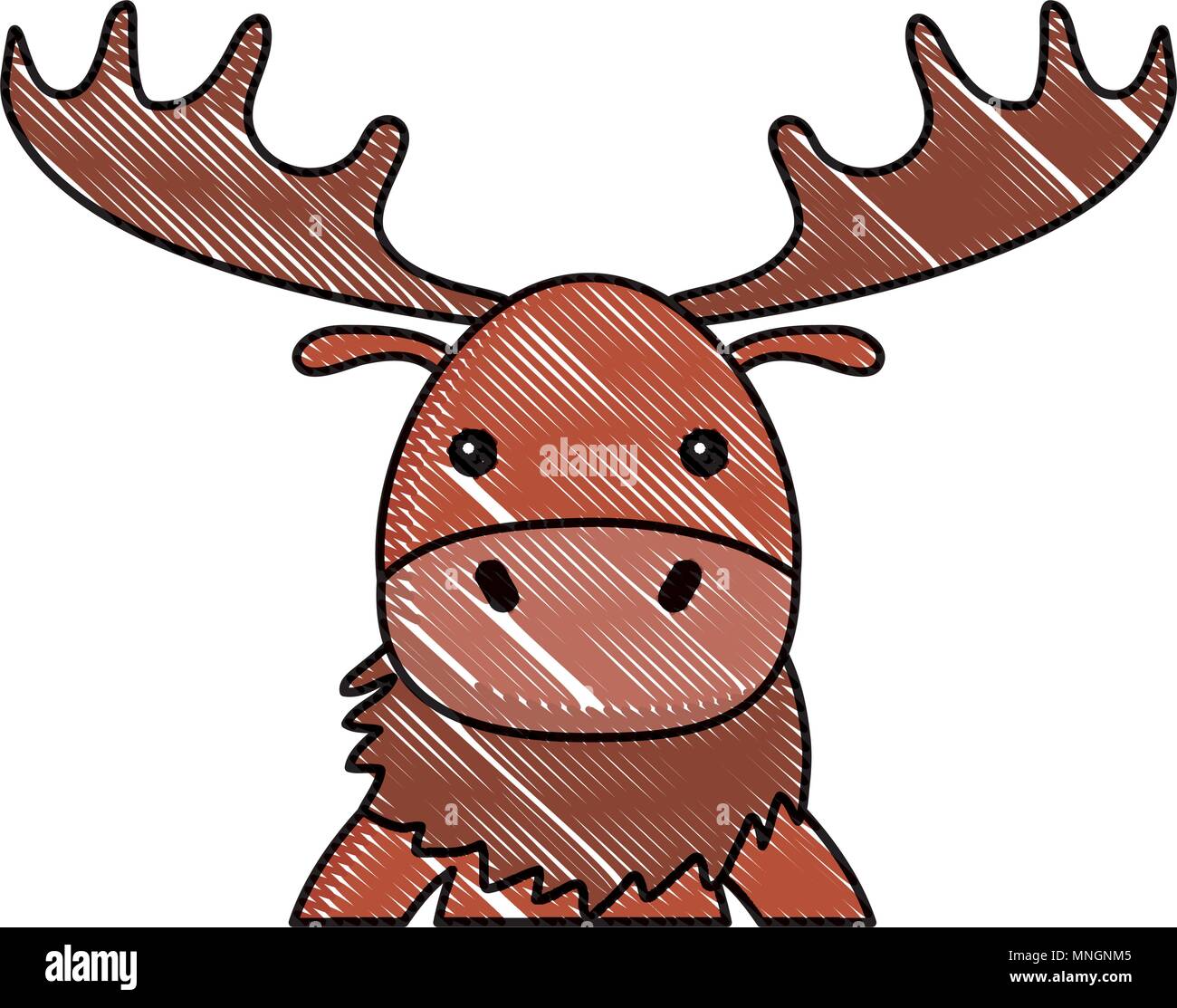 cute elk icon over white background, colorful design. vector ...