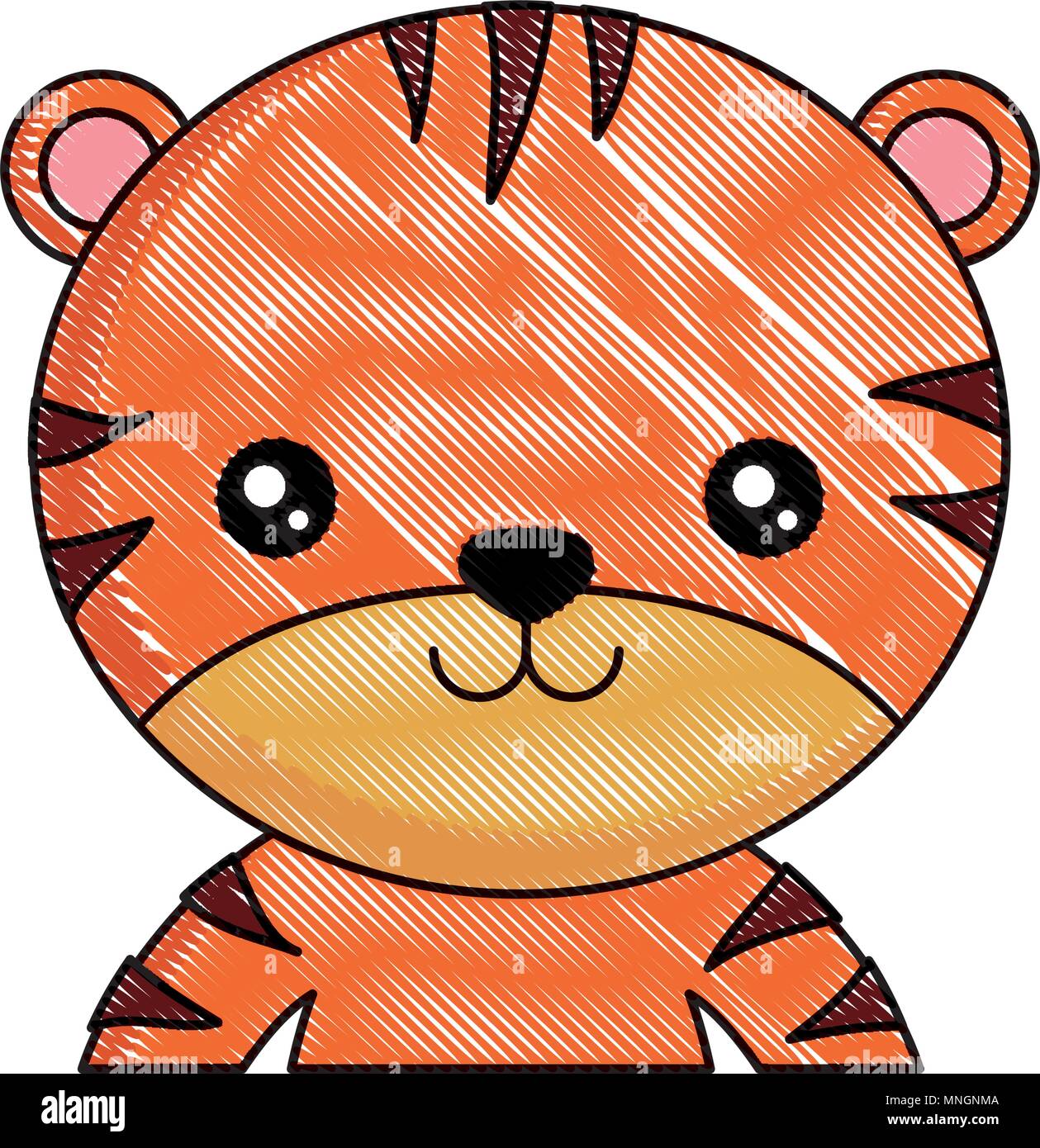 cute tiger icon over white background, colorful design. vector ...