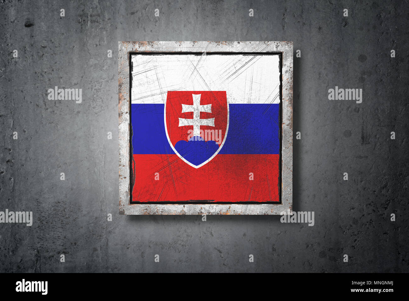 3d rendering of an old Slovakia flag in a concrete wall Stock Photo - Alamy