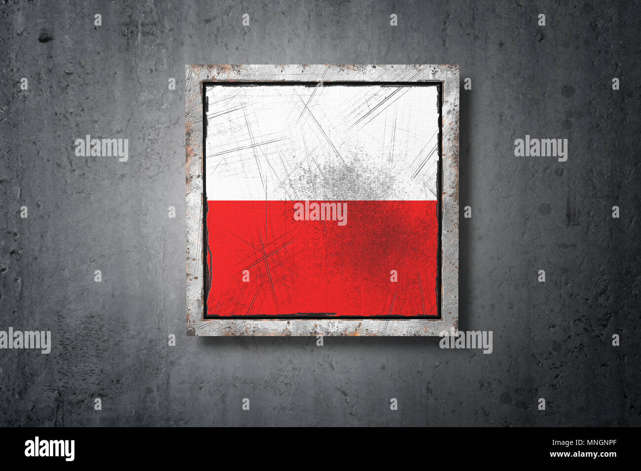 3d rendering of an old Poland flag in a concrete wall Stock Photo - Alamy