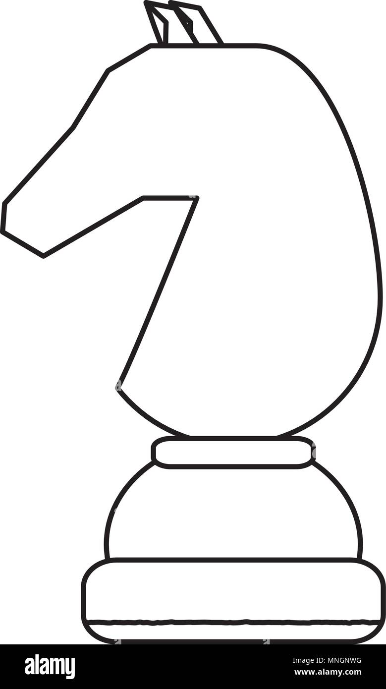 knight chess piece over white background. vector illustration Stock ...