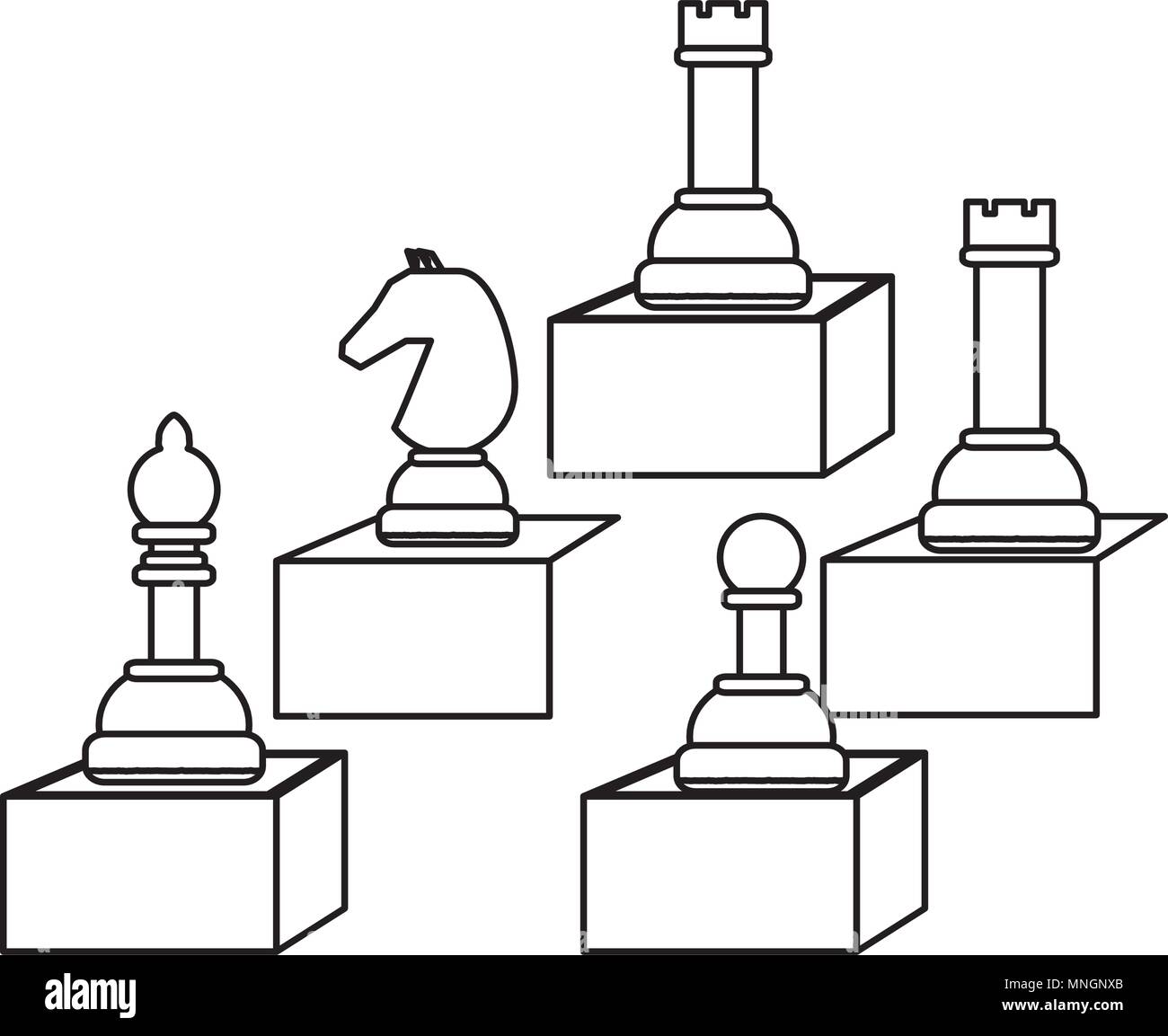 chess pieces design over white background, vector illustration Stock ...